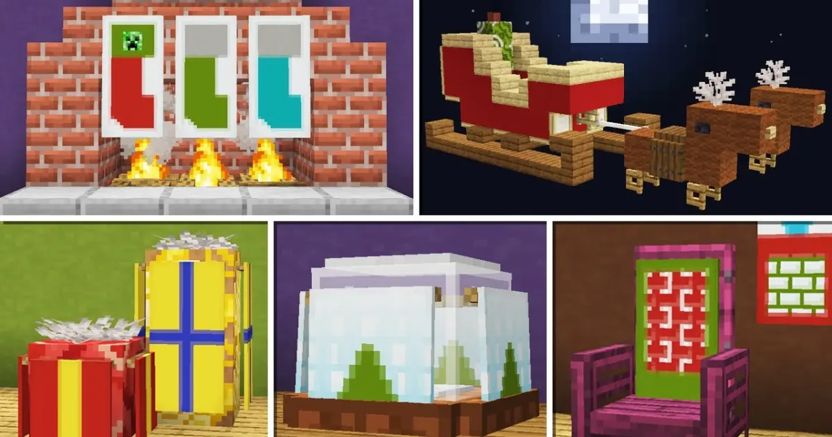 10 Christmas & Holiday Decorations & Build Hacks in Minecraft! - Bilibili