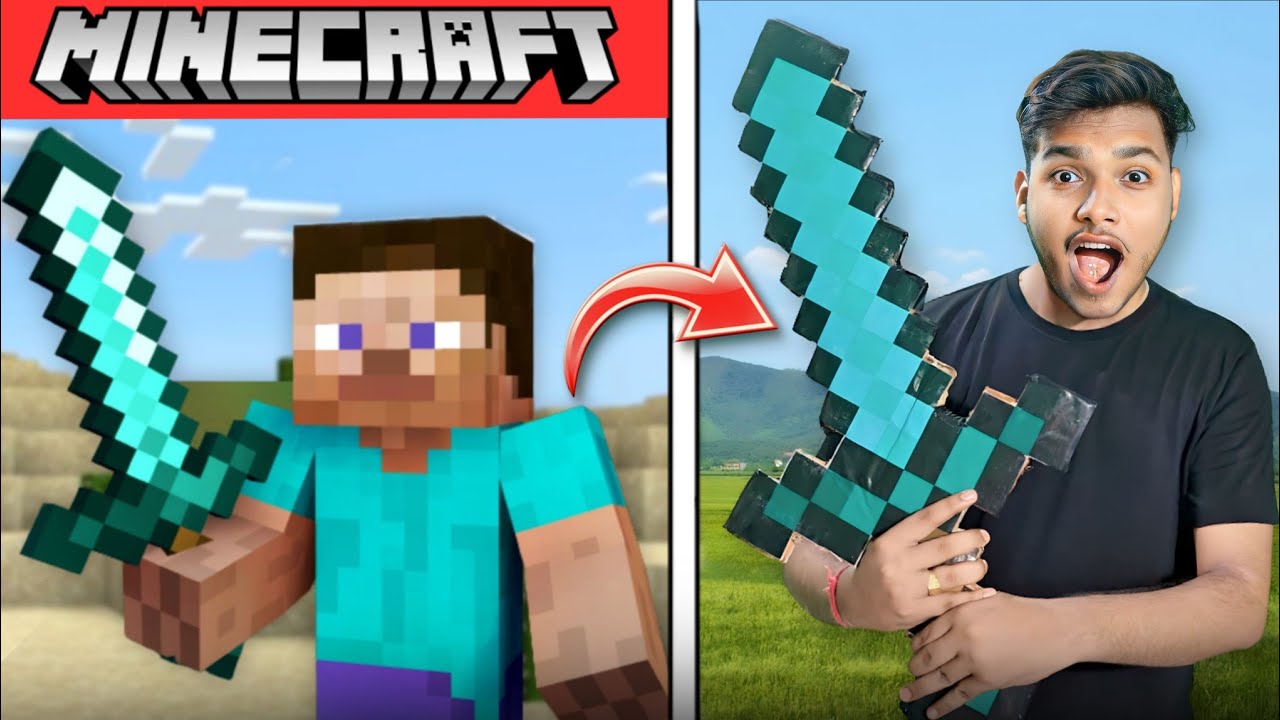 Minecraft Steve Holding Diamond Sword