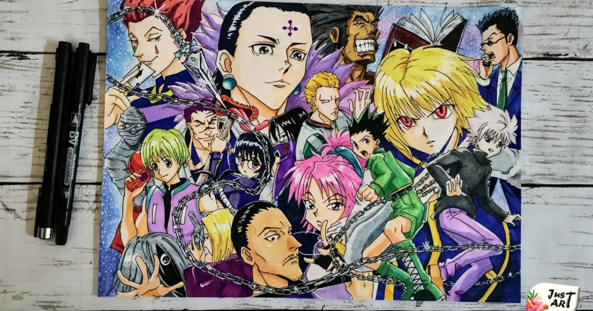 Drawing Hunter x Hunter (Gon, Killua, Kurapika, Leorio & Phantom Troupe ...
