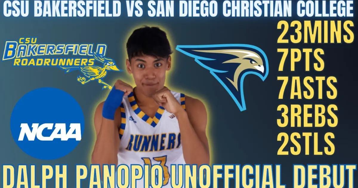 UNOFFICIAL NCAA DEBUT NI DALPH PANOPIO | CSU BAKERSFIELD VS SAN DIEGO ...